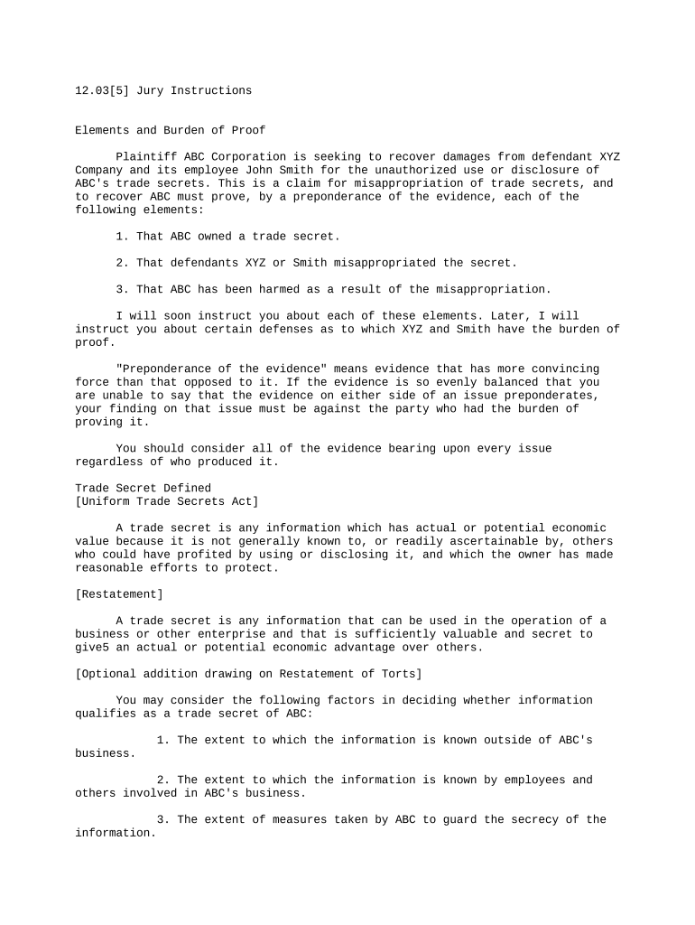 Jury Instructions: Fill out & sign online | DocHub