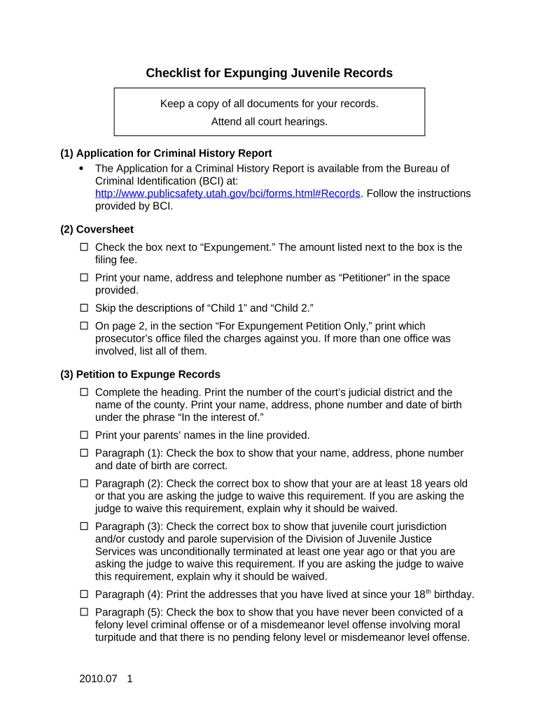 Petition expunge records: Fill out & sign online | DocHub