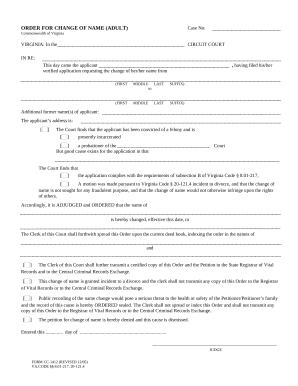change name adult va Doc Template | pdfFiller