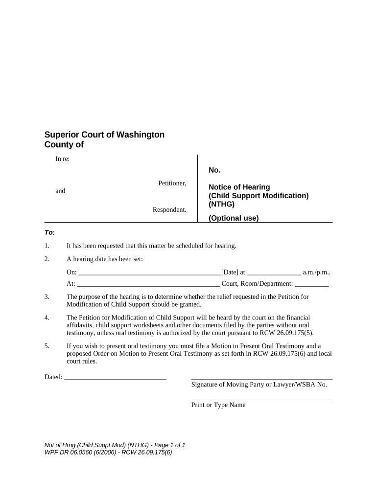 Wa Child Support Doc Template PdfFiller