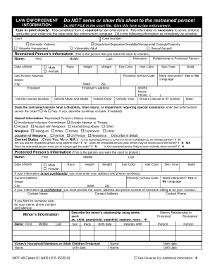 law enforcement ination sheet Doc Template | pdfFiller