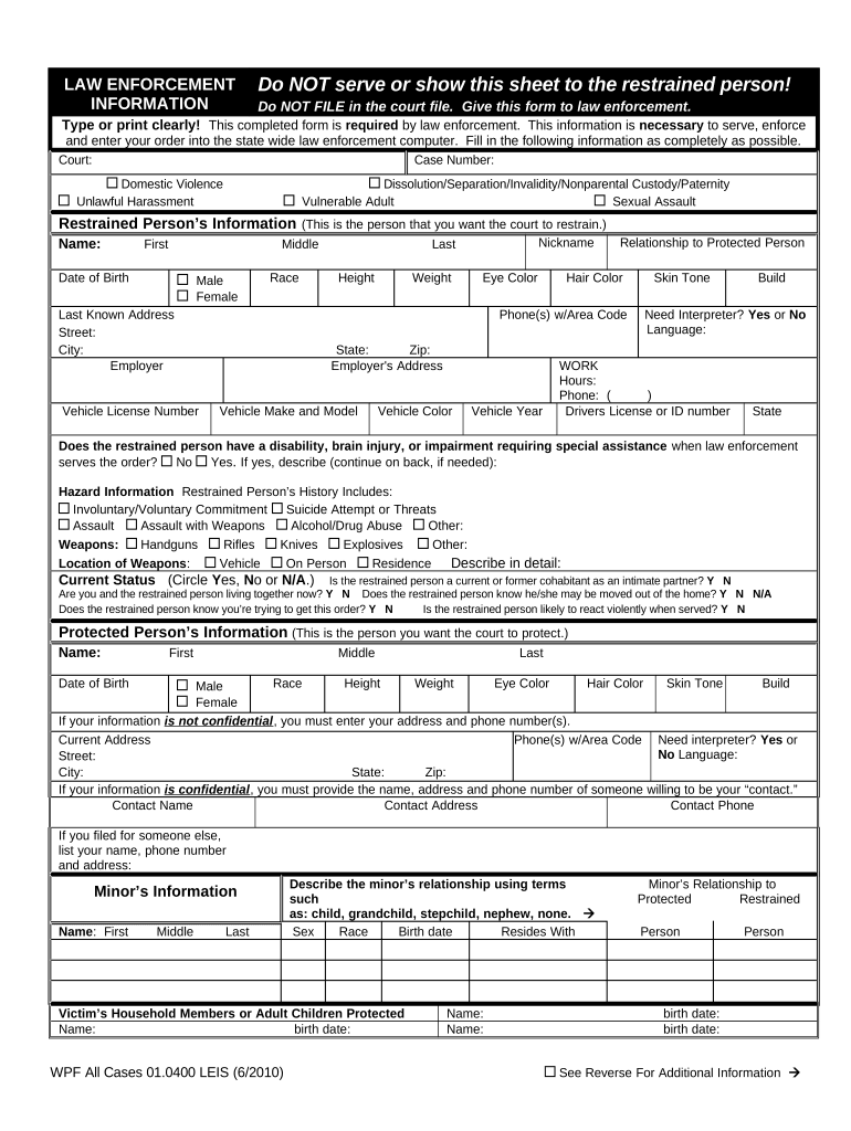 law enforcement ination sheet Doc Template | pdfFiller