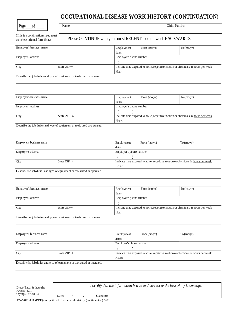 disease work history Doc Template | pdfFiller