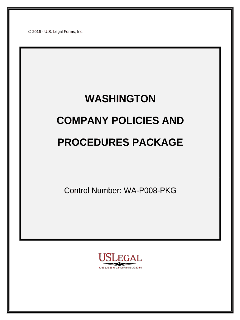Washington Company Policies and Procedures Package - Blank Fillable ...
