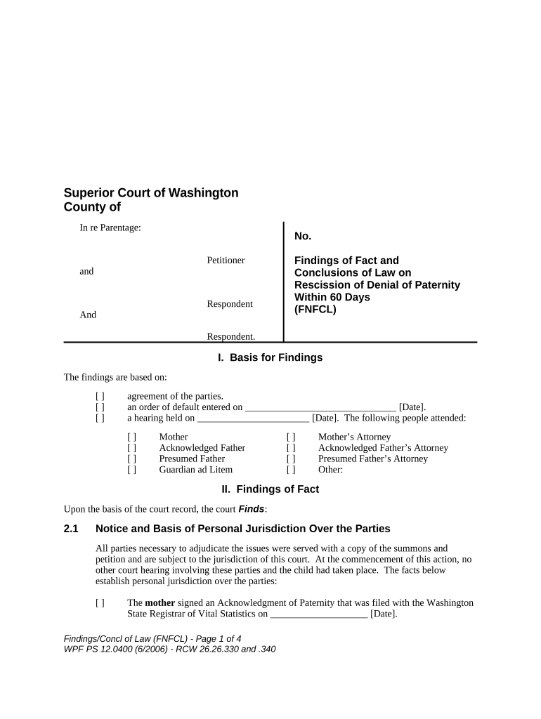 findings fact conclusions Doc Template | pdfFiller