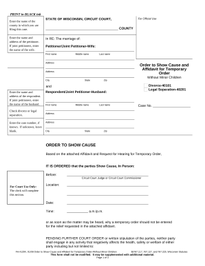 show cause affidavit Doc Template | pdfFiller