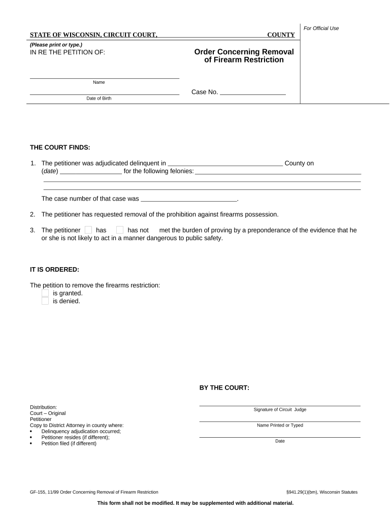 order removal Doc Template | pdfFiller