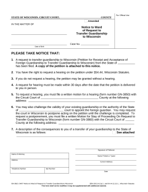 wisconsin notice to Doc Template | pdfFiller