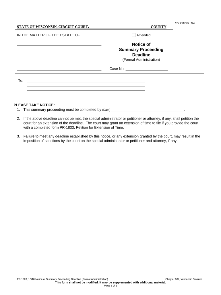 Wisconsin notice document: Fill out & sign online | DocHub
