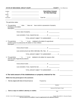 wisconsin answer Doc Template | pdfFiller