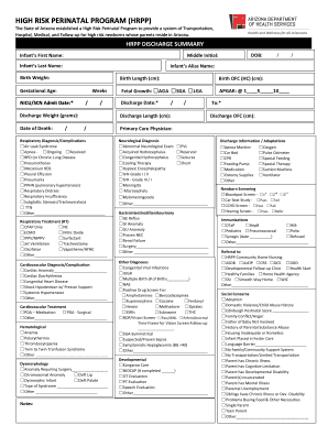 Fillable Online High Risk Perinatal/Newborn Intensive Care ...