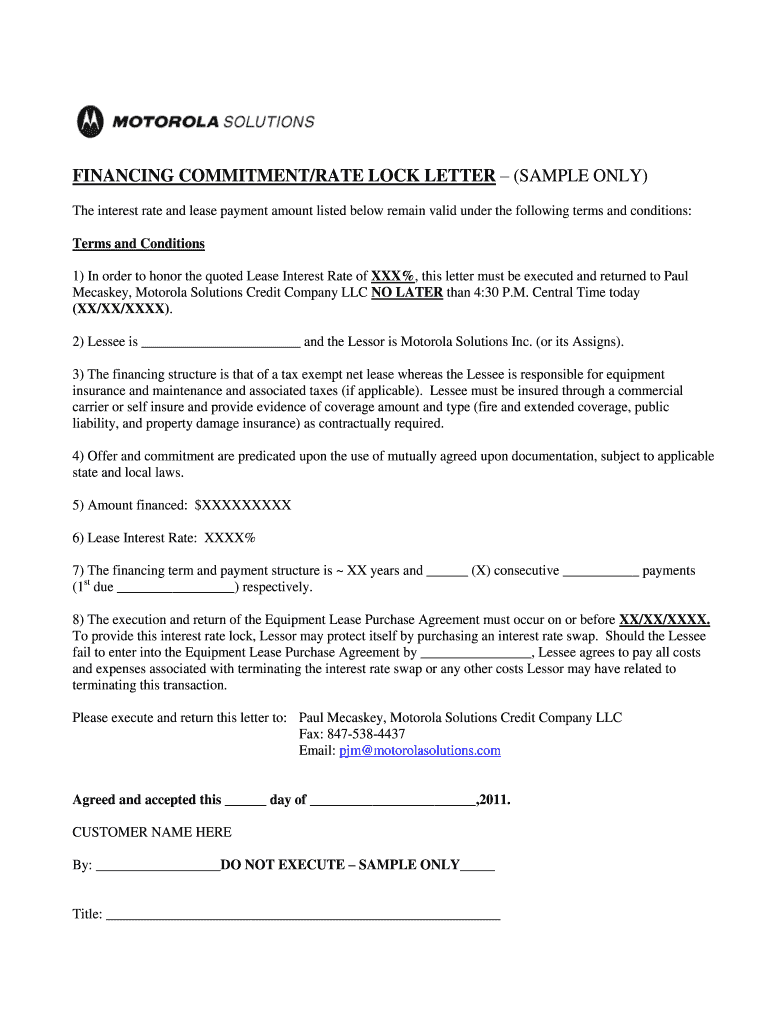 Fillable Online NYC Mortgage Commitment Letter SampleHauseit New York ...