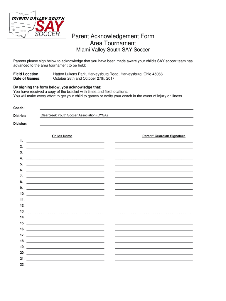 Fillable Online Fillable Online Parent Acknowledgement Form - Active ...