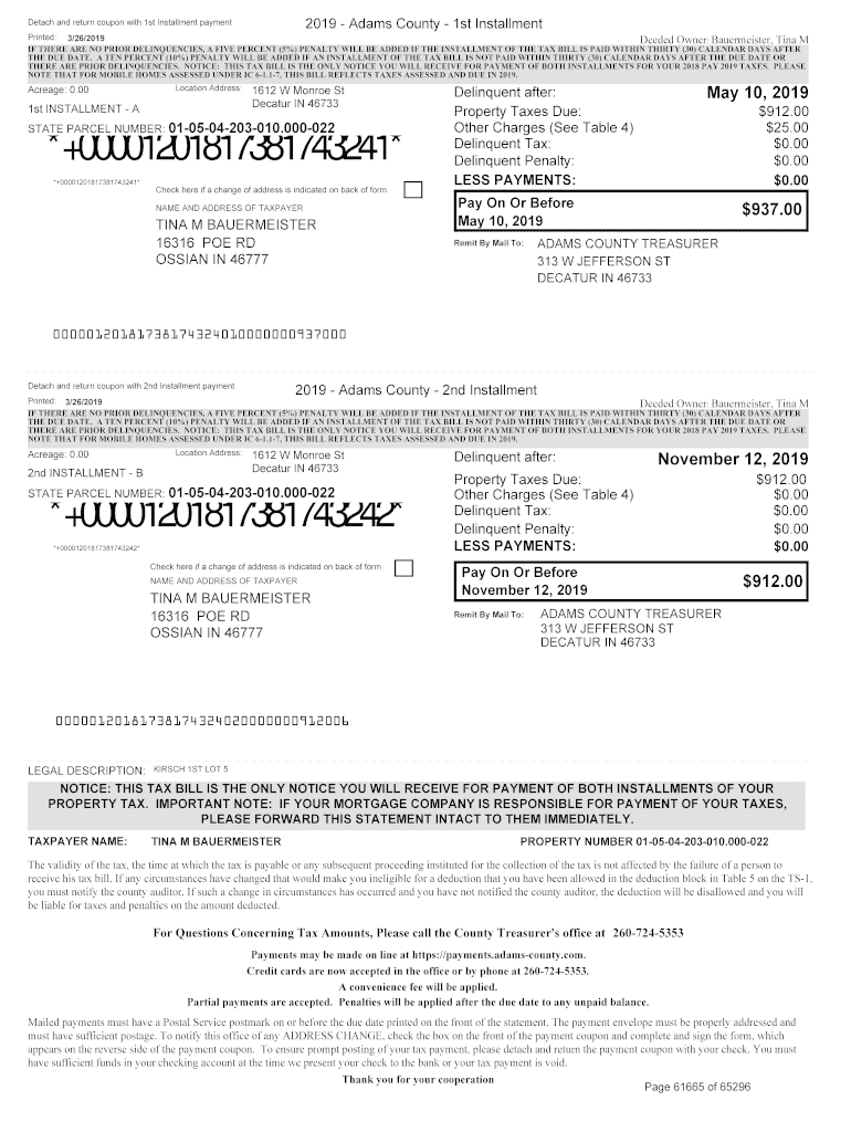 Fillable Online Tax Claim - Adams County Fax Email Print - pdfFiller
