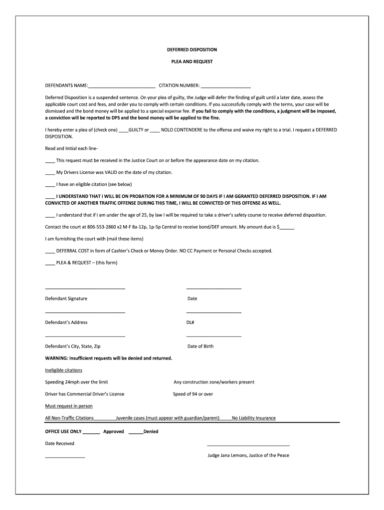 Fillable Online What is the Difference between Deferred Adjudication ...