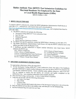 Fillable Online Rabies Antibody Titer (RFFIT) Guideline and Request ...