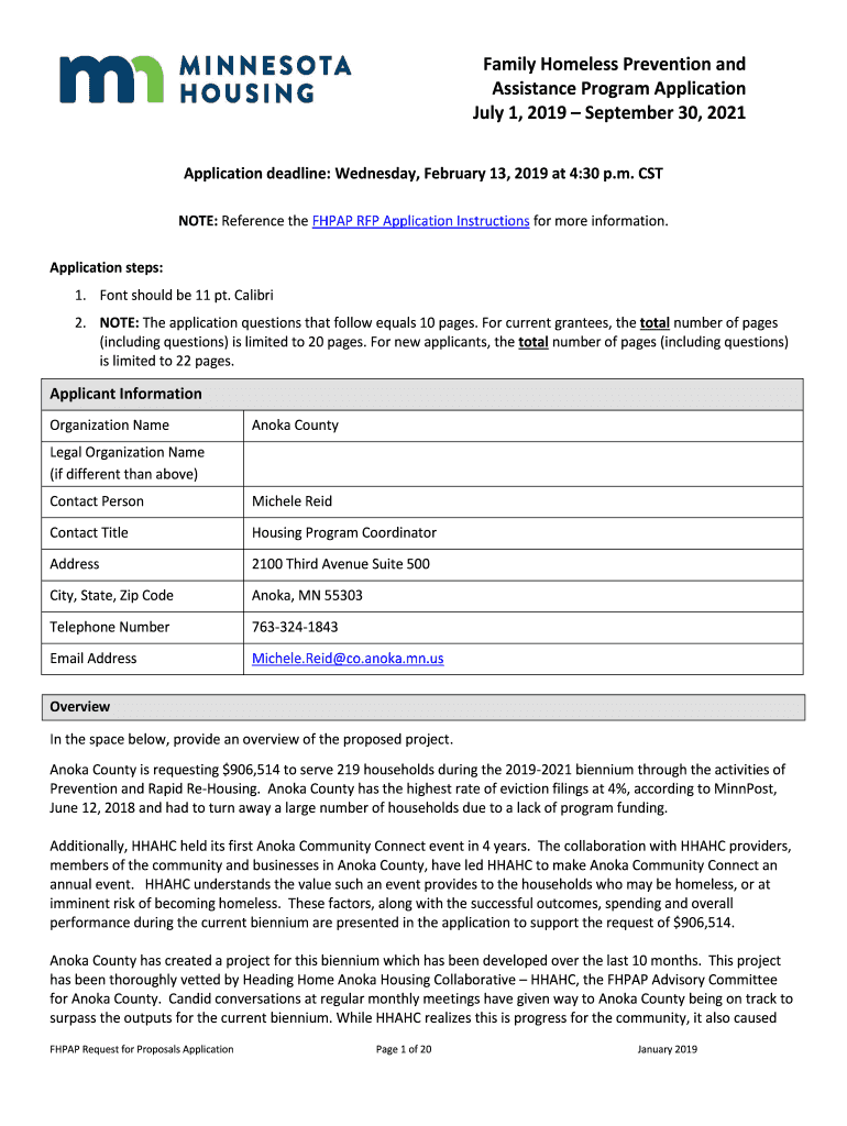 Fillable Online Family Homeless Prevention and Fax Email Print - pdfFiller