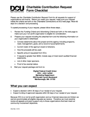 Fillable Online Charitable Contribution Request Form. Charitable ...