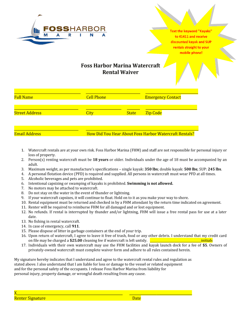 Fillable Online the mobile kayak Fax Email Print - pdfFiller
