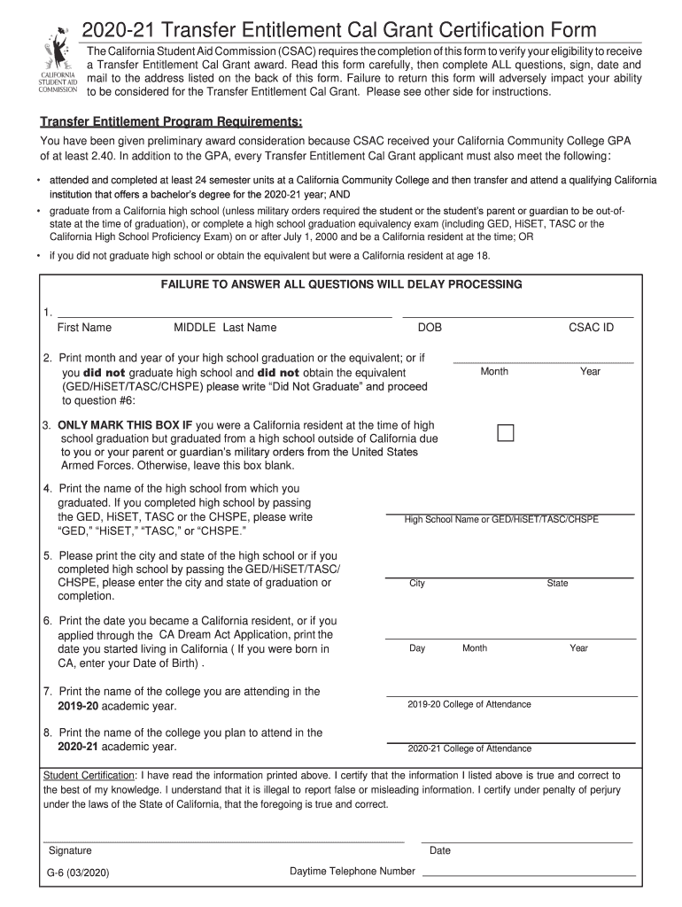 Fillable Online Student Forms - California Student Aid Commission - Cal ...