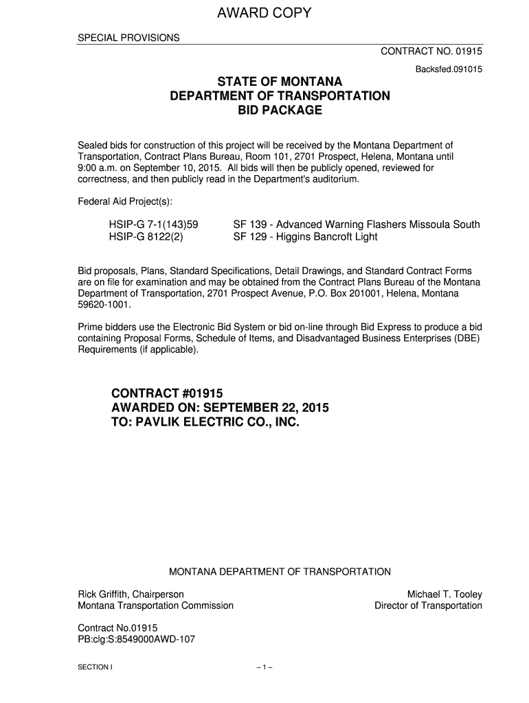 Fillable Online SF 139 - Advanced Warning Flashers Missoula South. SF ...