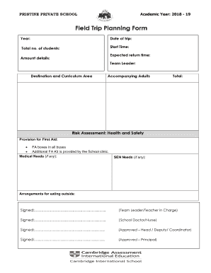Field Trip Planning Form - Fill Online, Printable, Fillable, Blank ...