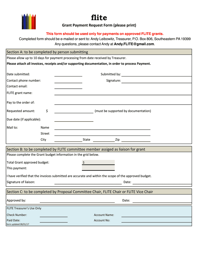 Fillable Online Grant Payment Request Form (please print) Fax Email ...