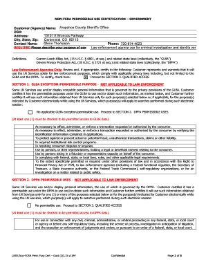 Fillable Online Govt Non-FCRA Permissible Purpose Cert## Fax Email ...