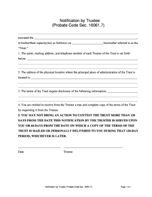 Fillable Online Notification by Trustee Fax Email Print - pdfFiller