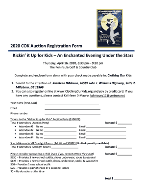 Fillable Online 2020 COK Auction Registration Form Hard copy.docx Fax ...