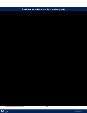 Fillable Online Fillable Online Resident Qualification Acknowledgment ...