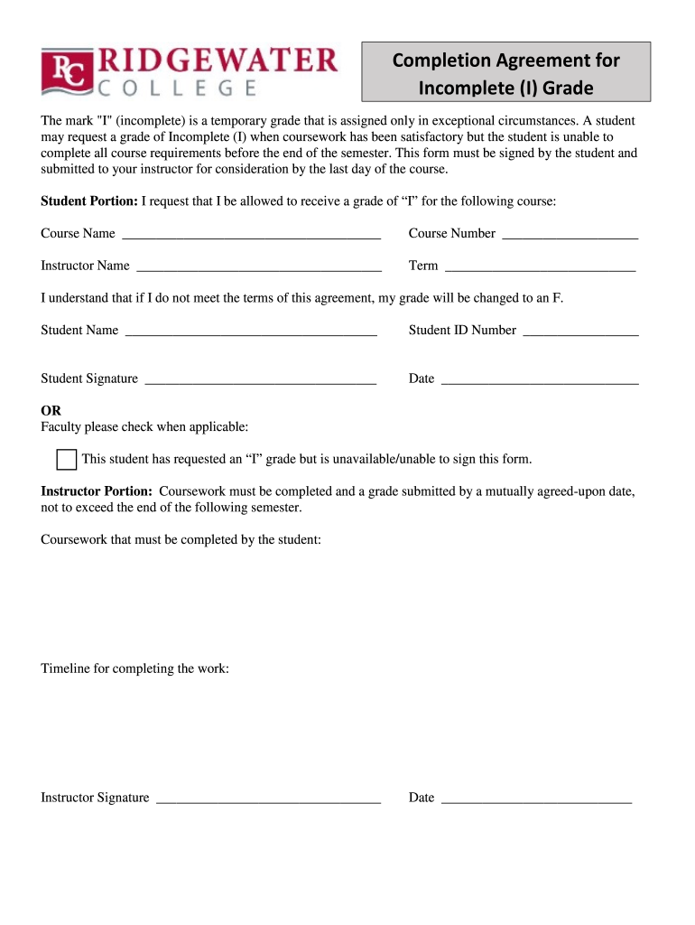 Fillable Online Incomplete Grade Request Form. Incomplete Grade Request ...