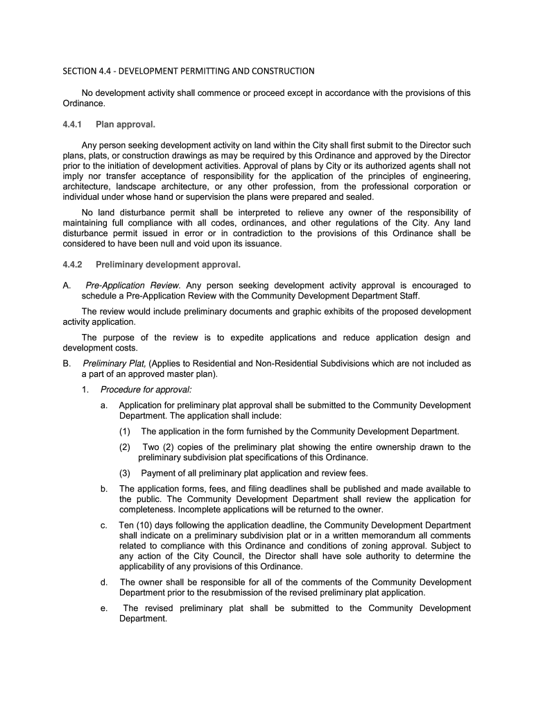 Fillable Online Zoning Ordinance / Unified Development Code (UDC ...