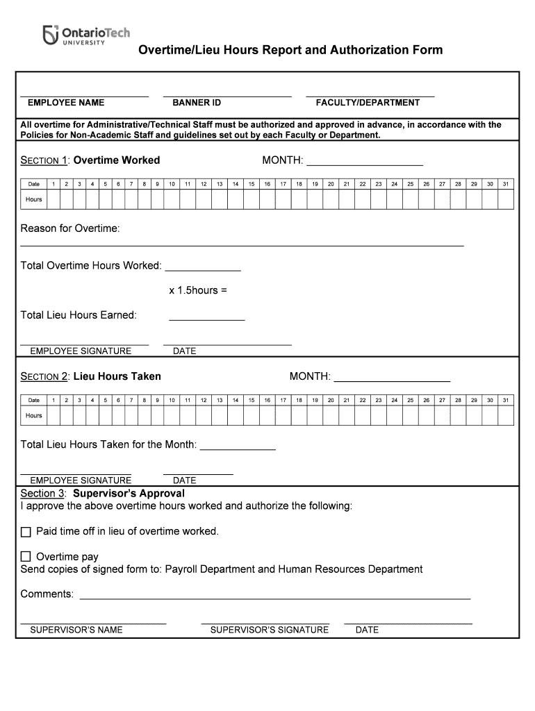 Fillable Online Do I have to pay employees for unauthorized overtime ...