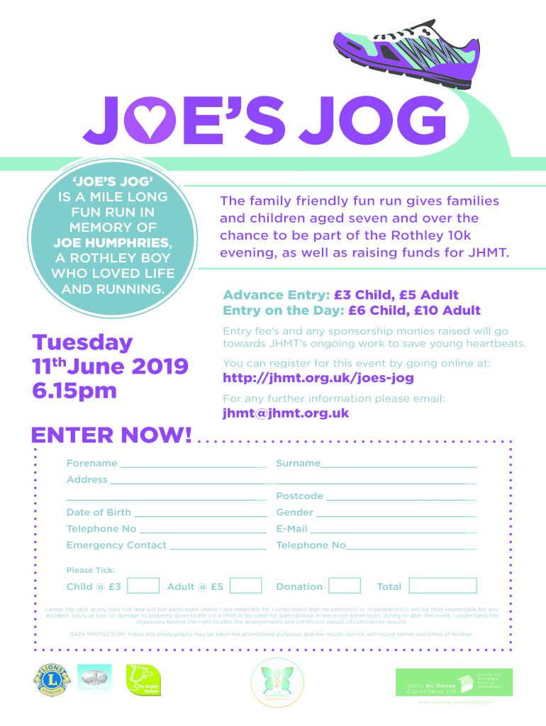 Fillable Online JOES JOG Fax Email Print - pdfFiller