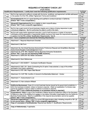 Fillable Online CONTRACTOR APPLICATION ATTACHMENT CHECKLIST If ... Fax ...