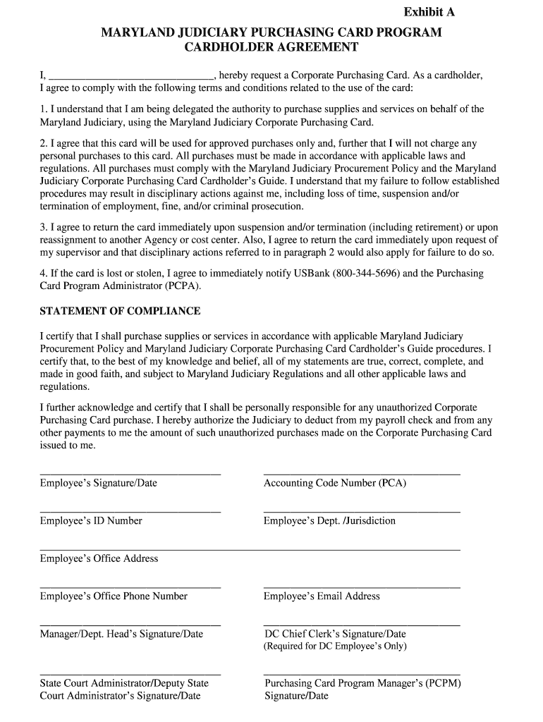 Fillable Online Corporate Purchasing Card Agreement - VCU Procurement ...