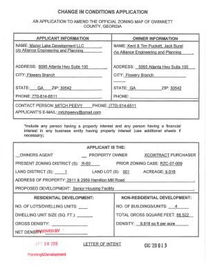 Fillable Online AN APPLICATION TO AMEND THE OFFICIAL ZONING MAP OF GWINNETI Fax Email Print ...