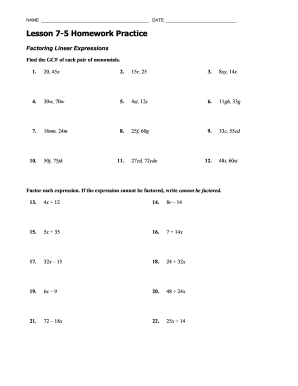 Fillable Online Lesson 7-5 Homework Practice Worksheet.docx Fax Email ...