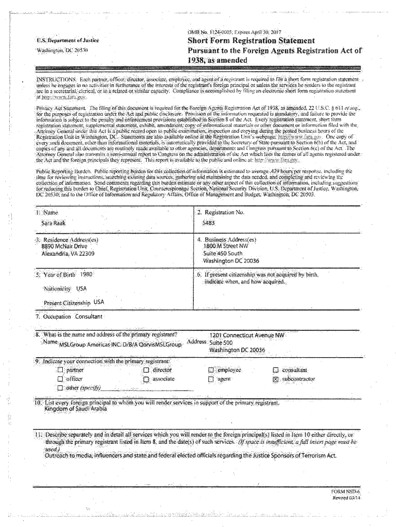 Fillable Online FARA Forms - Department of Justice Fax Email Print ...