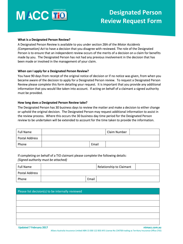 Fillable Online Designated Person Request Form.docx Fax Email Print ...