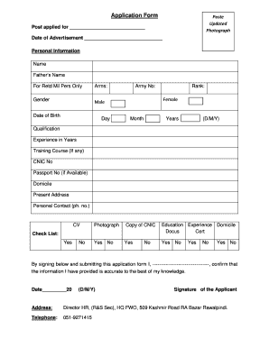 Fillable Online Application Form Paste Updated Photograph Fax Email ...
