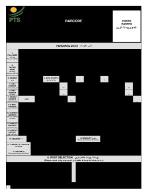 Fillable Online APPLICATION FORM FOR TESTING PTS-ID - Jobsalert.pk Fax ...