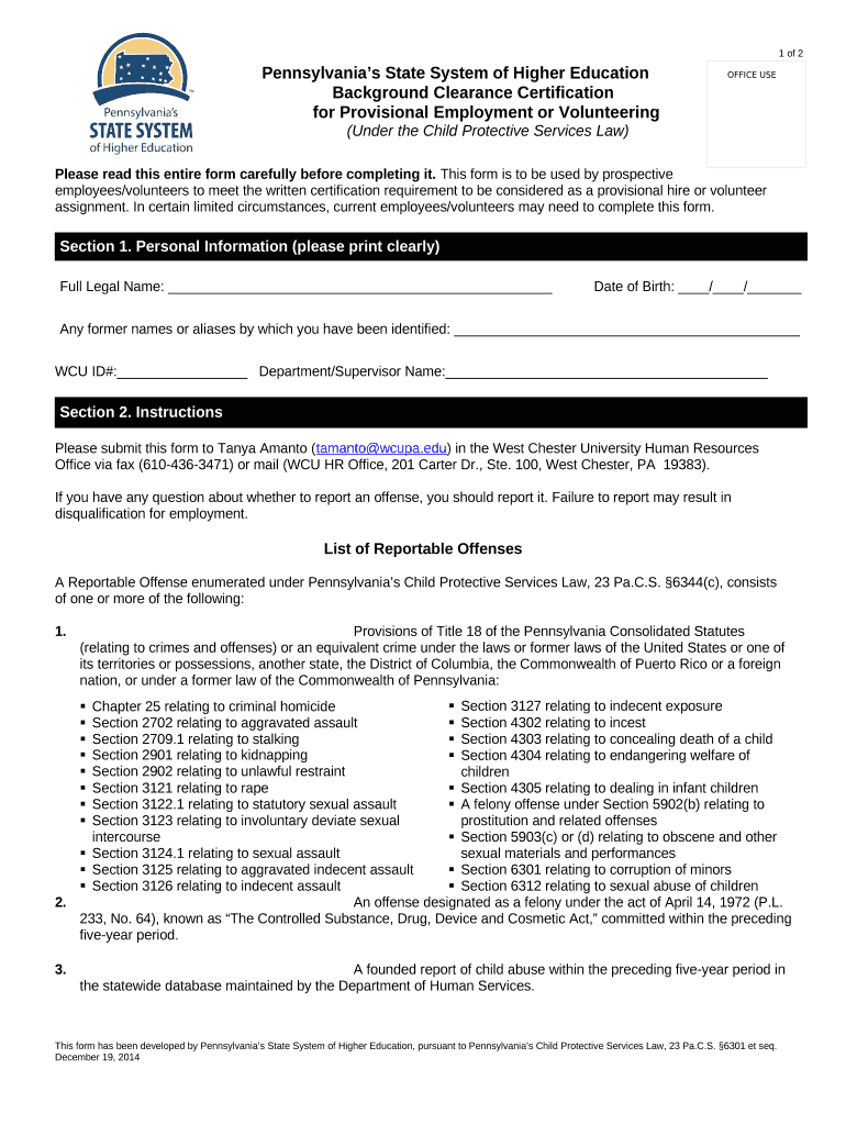 Background Clearances and Reporting Requirements Doc Template | pdfFiller