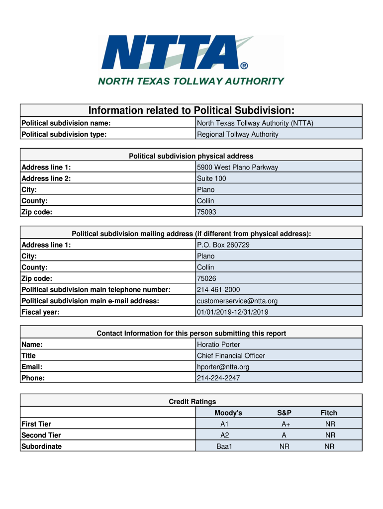 Fillable Online About the NTTA The North Texas Tollway Authority, a ...