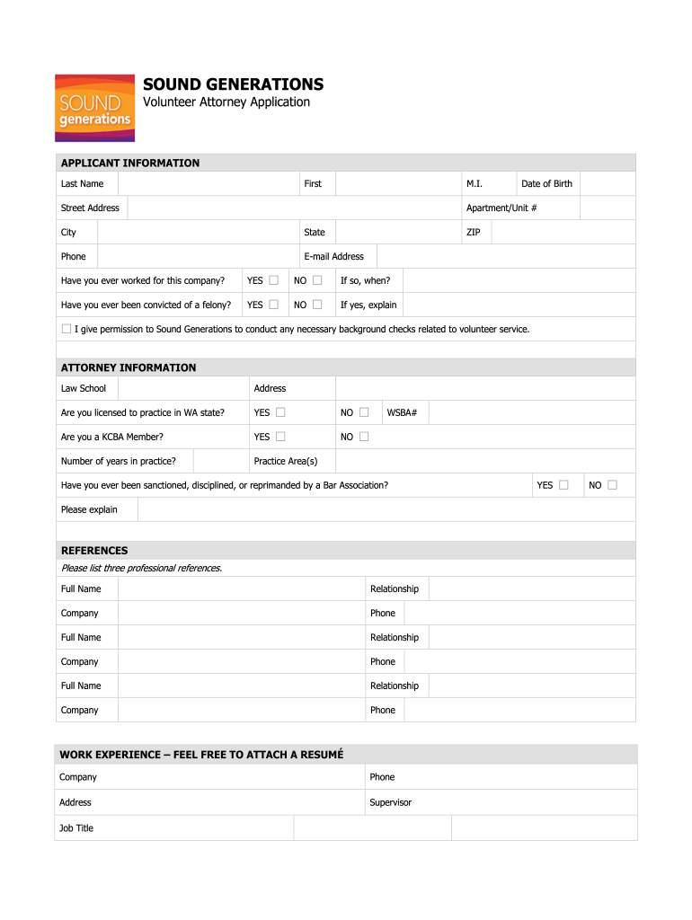 Fillable Online SOUND GENERATIONS Fax Email Print - pdfFiller