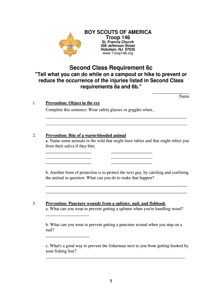 Fillable Online Boy Scouts From Hoboken Troop 146 Host Camping Trip - Patch Fax Email Print ...