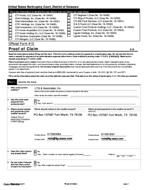 Fillable Online Fillable Online Official Form 410 Proof of Claim 4/16 ...