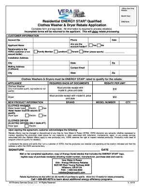 Fillable Online Res Clothes Washer & Dryer Rebate Form Fax Email Print - pdfFiller