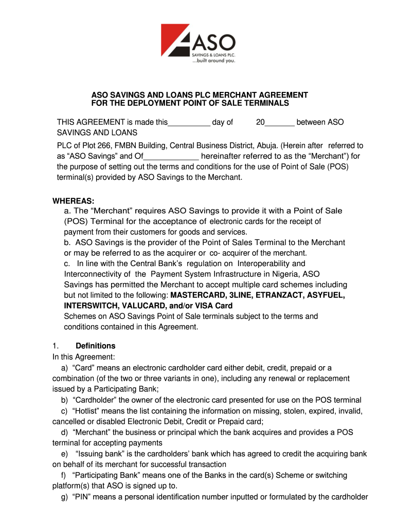 Pos Agreement Form - Fill Online, Printable, Fillable, Blank | pdfFiller